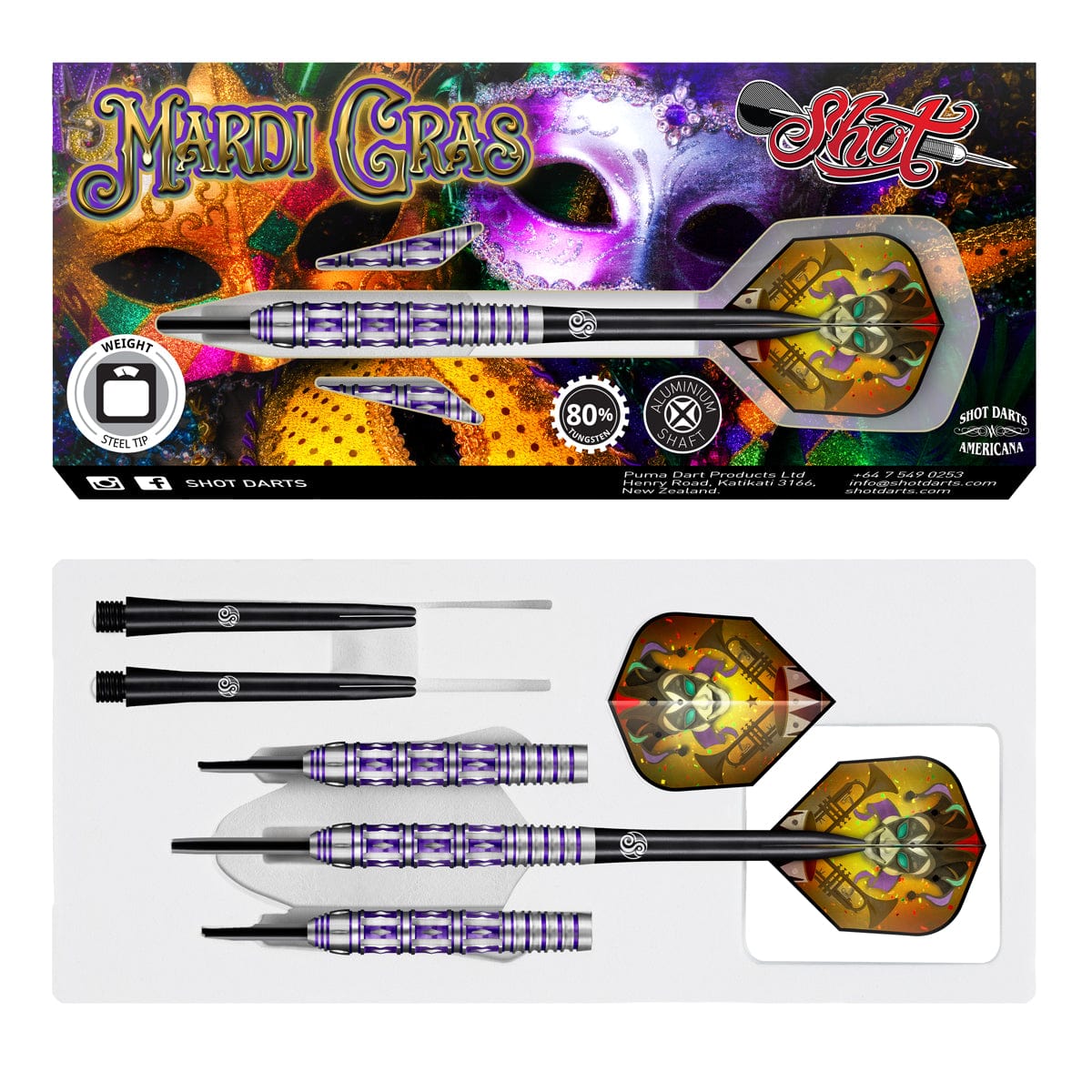 Shot Americana Mardi Gras 80% Steeldart